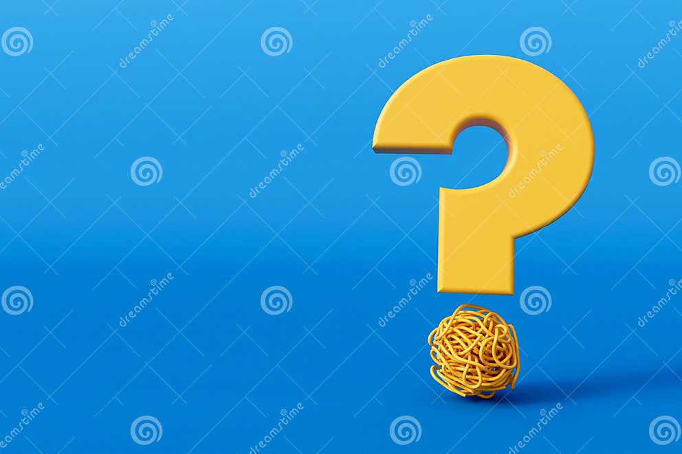 Tangled Knot of String with a Question Mark. Mental Health and Solution ...