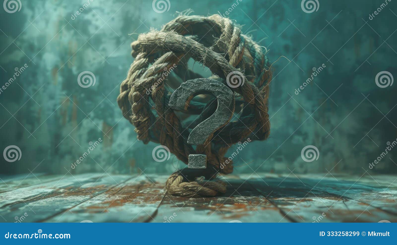 Tangled Knot of String with a Question Mark Representing Mental Health ...