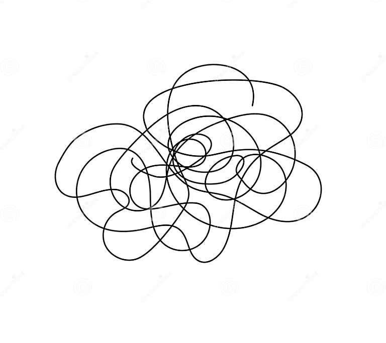 Tangled Line Simple Doodle Outline Hand Drawn Vector Illustration ...