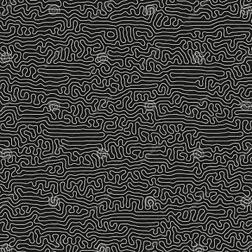 Tangled Lines Psychedelic Complexity Pattern Vector Black White Abstraction Stock Vector ...