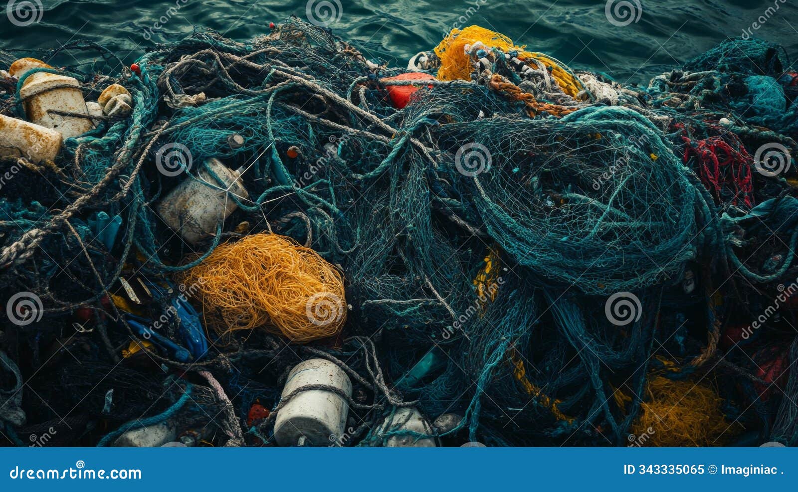 A Tangled Mass of Fishing Nets and Debris in the Ocean Stock ...