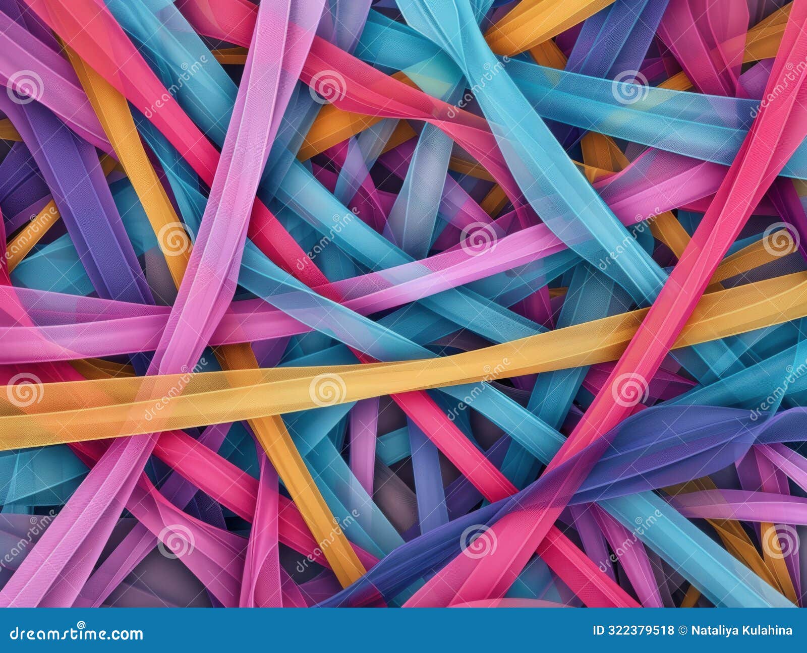 A Tangled Mesh of Colorful Ribbons Creating a Dynamic Visual Effect ...