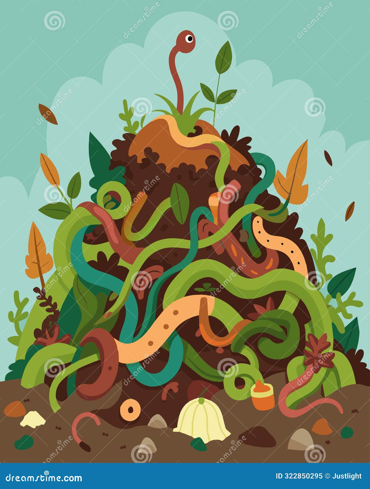 A Tangled Mess of Discarded Plant Material Buzzing with Earthworms and ...