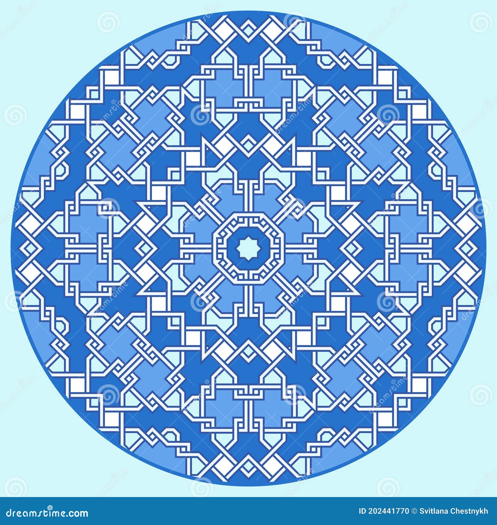 Round Tangled Pattern Inspired by Arabesque Arabic Geometry Style Stock ...