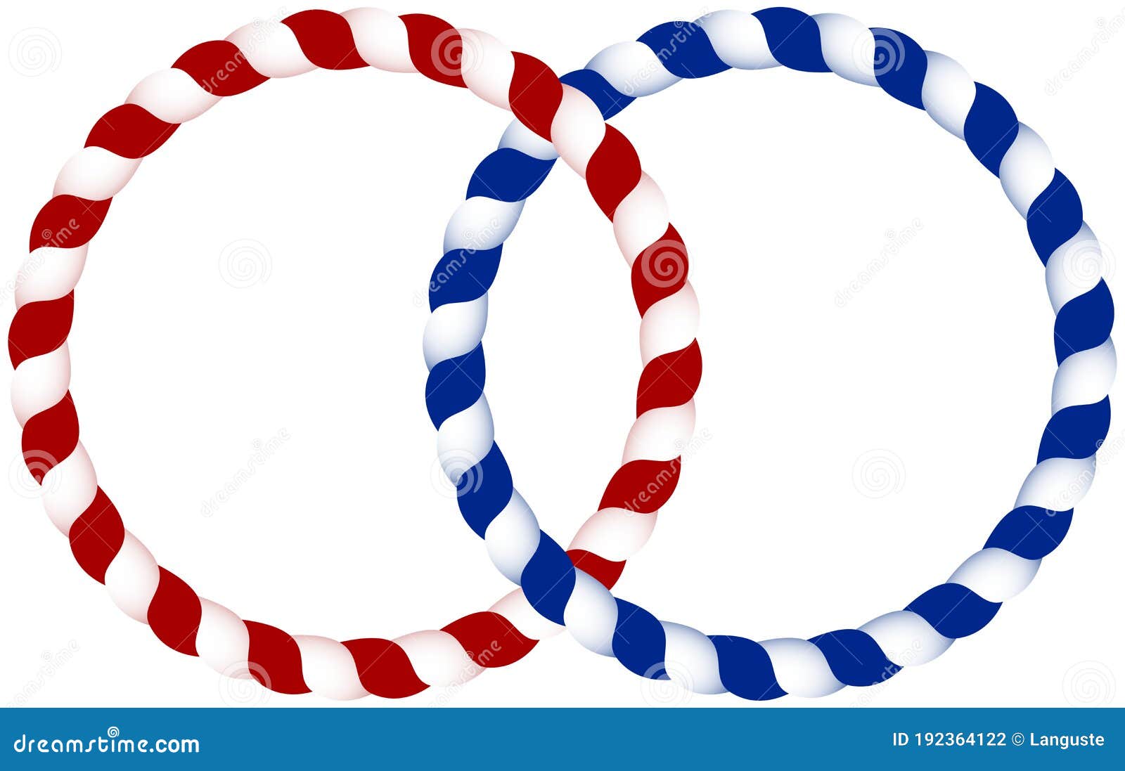 Tangled Nautical Cord or Rope in Red and Blue As Vector on an Isolated ...