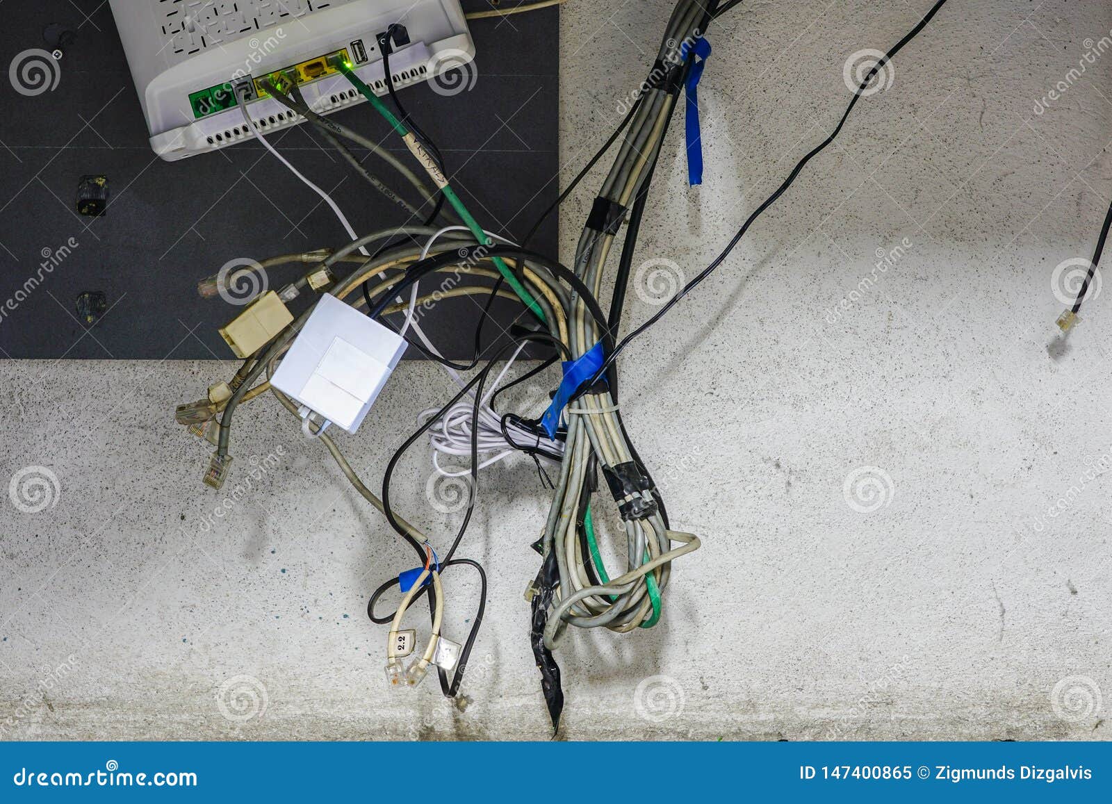 Tangled Network Cables and Wires in Server Room Stock Image - Image of ...