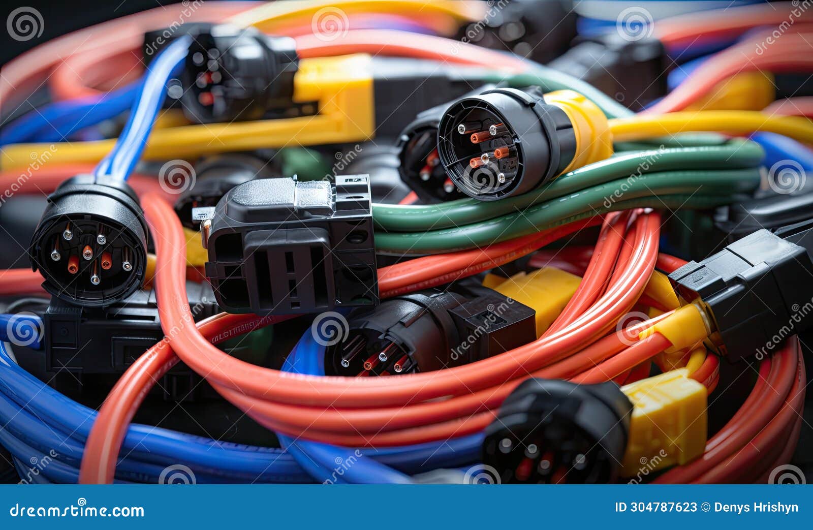 A Tangled Network of Interconnected Wires Stock Illustration ...
