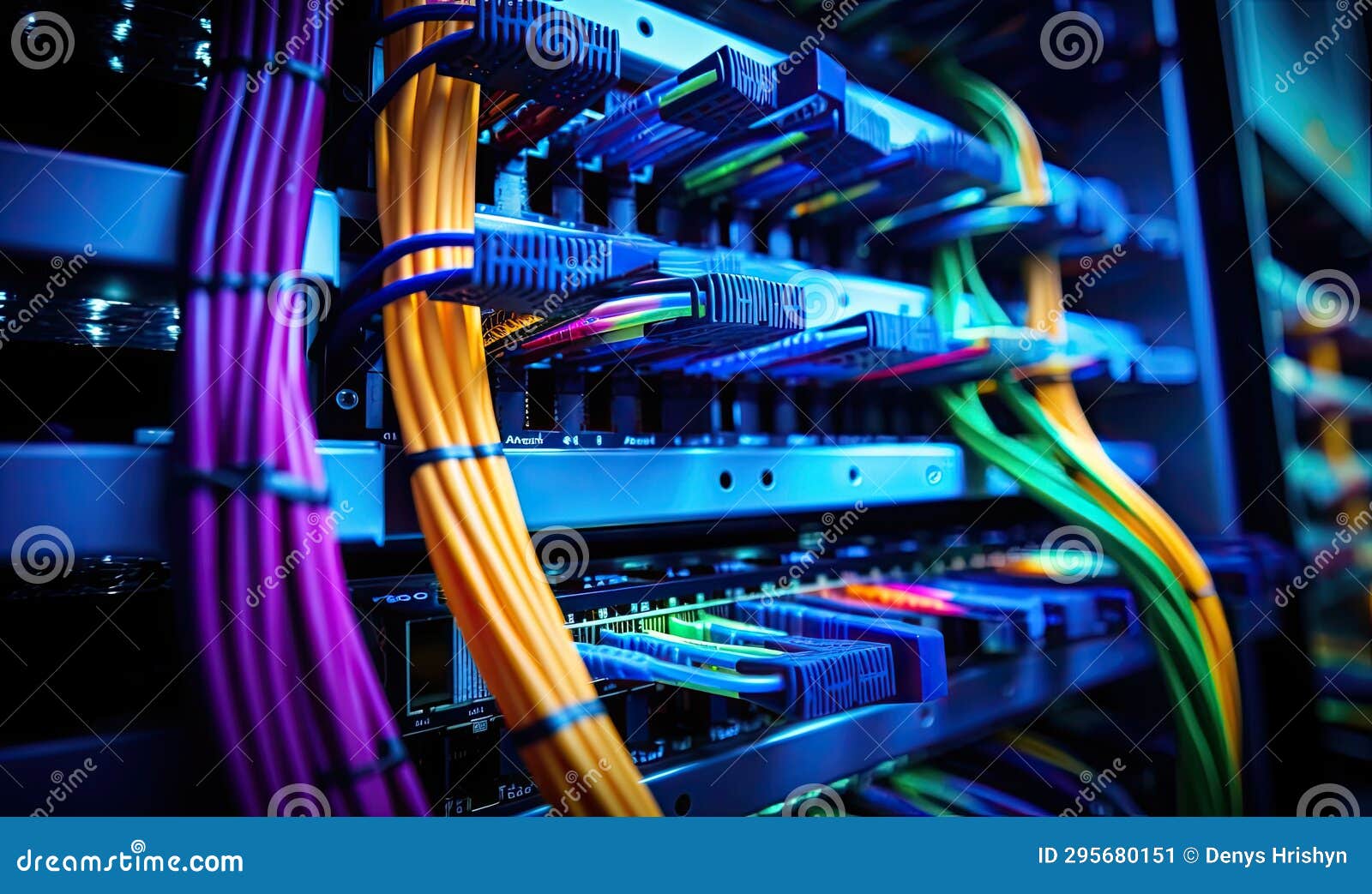 A Tangled Network of Wires in an Organized Rack Stock Illustration ...