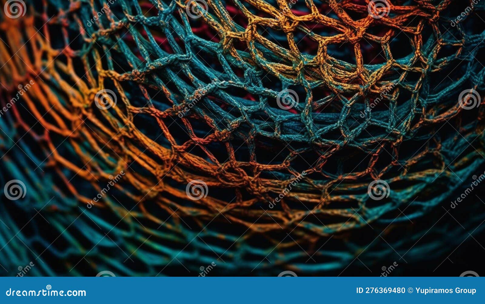 Tangled Nylon Netting Catches Fish in Old Fashioned Trap Generated by ...