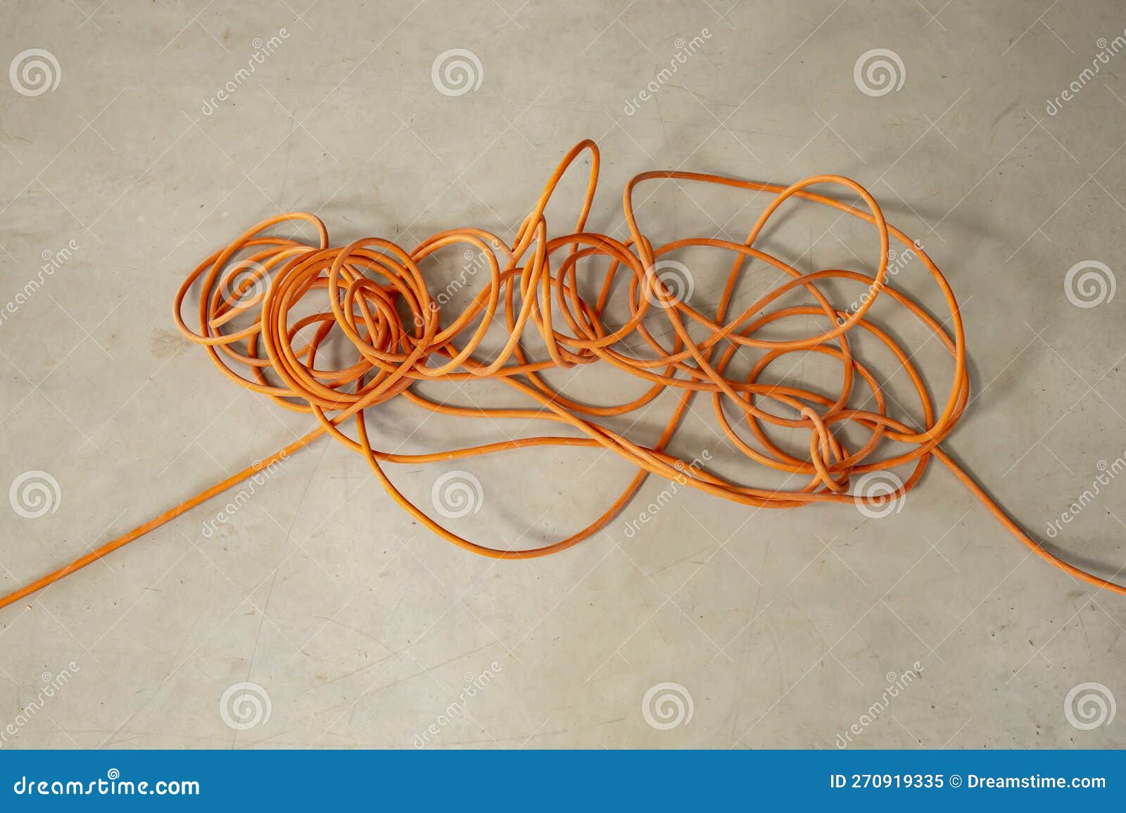 Tangled Orange Electrical Cord, Impossible Problem Stock Image - Image ...