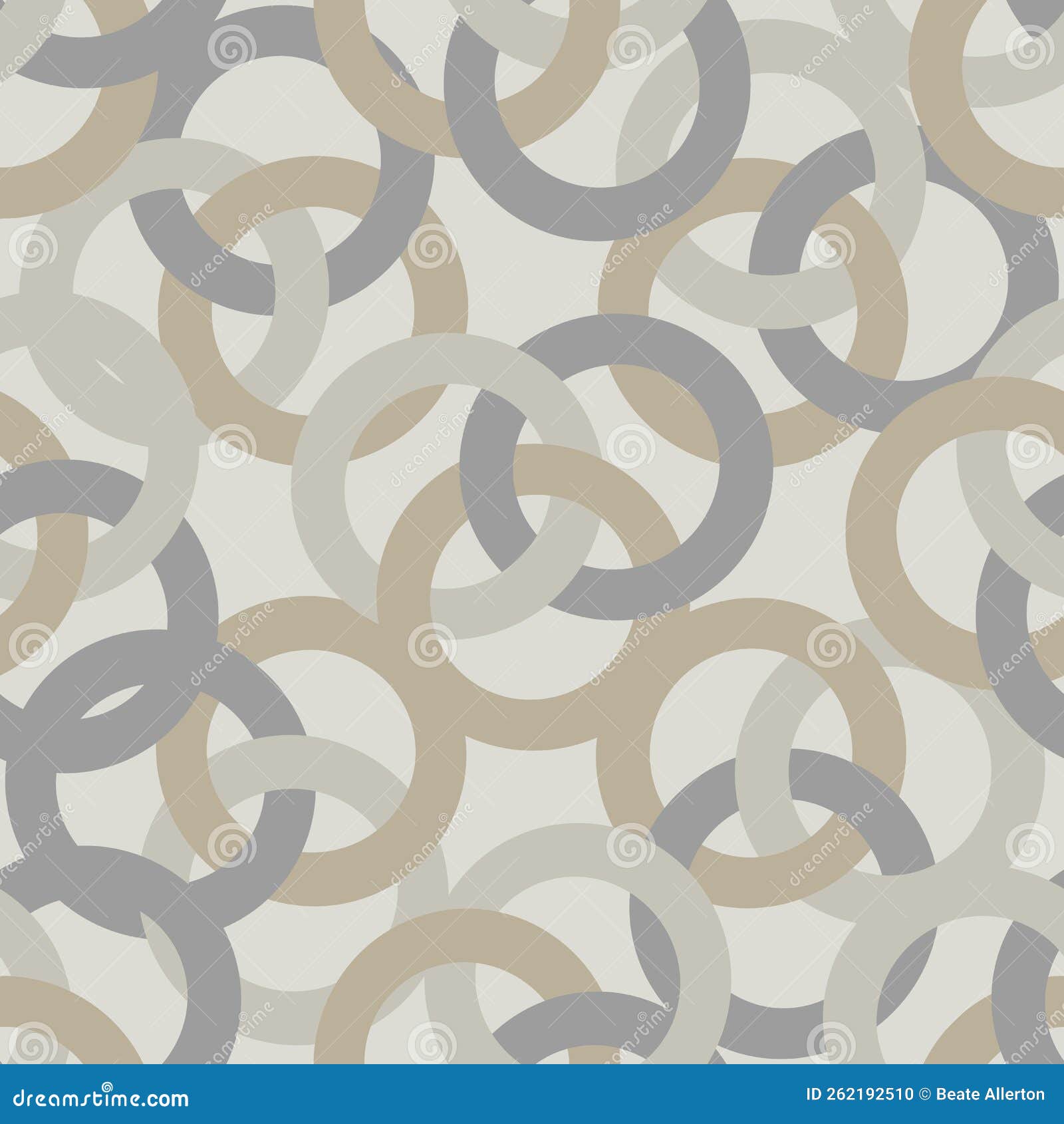 Tangled Overlapping Circles Geometric Seamless Vector Pattern