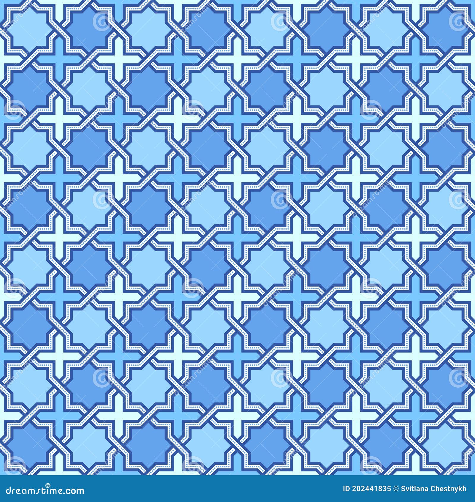 Tangled Pattern, Entwined Abstract Blue Background with Arabic Stars ...