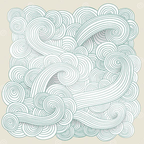 Tangled Pattern, Waves Background. Stock Vector - Illustration of ocean ...