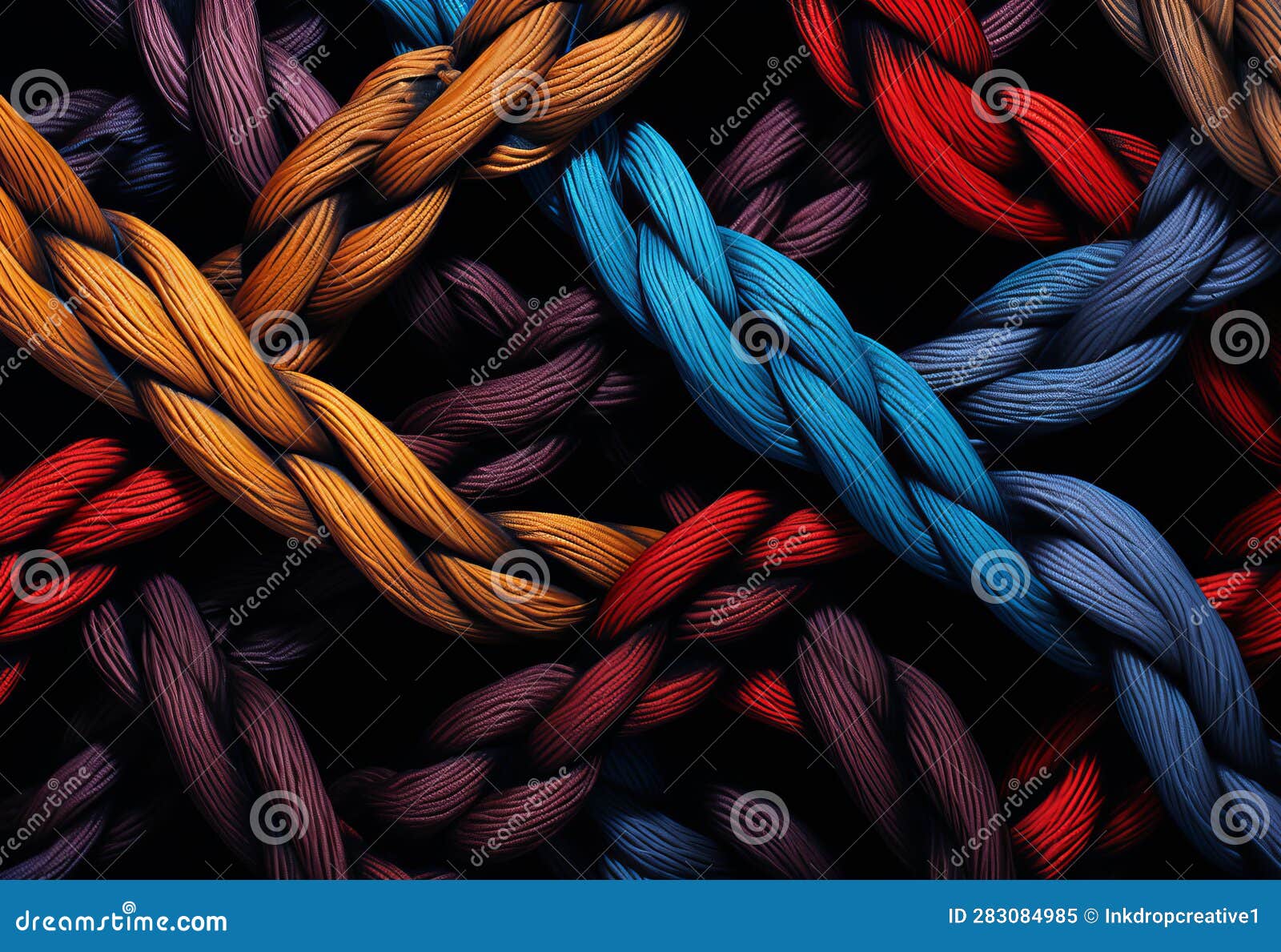 A Tangled Pile of Coloured Rope. Confusion and Thought Process Concept ...