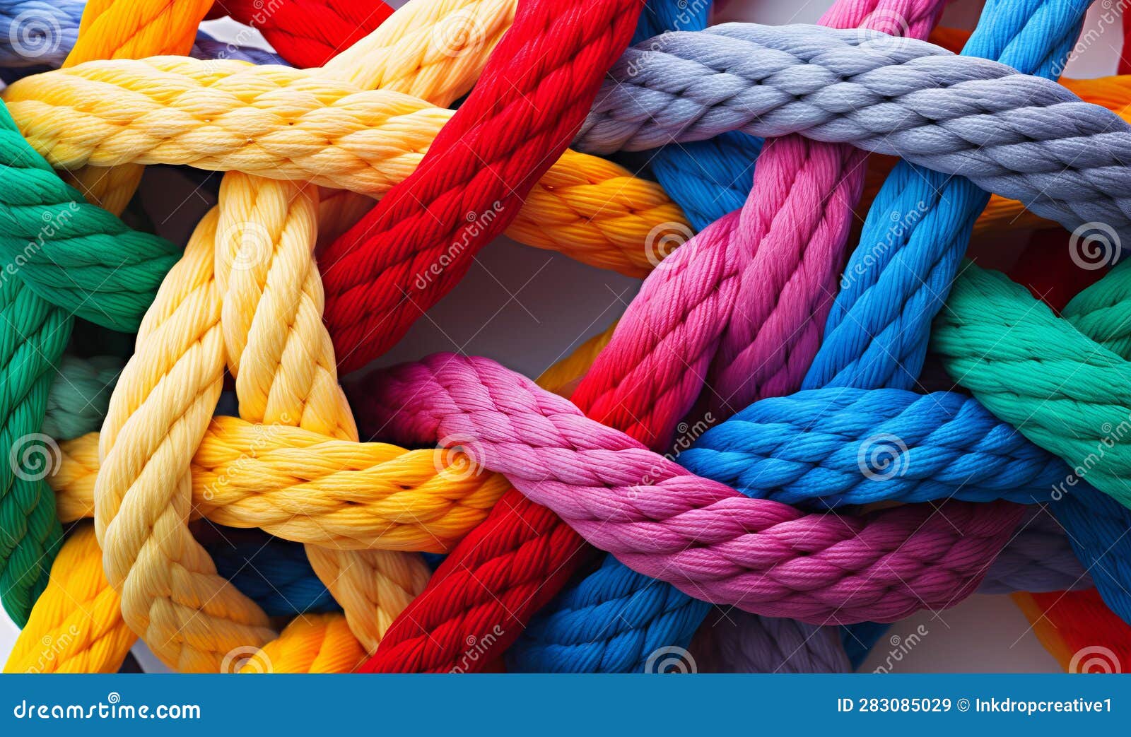 A Tangled Pile of Coloured Rope. Confusion and Thought Process Concept ...