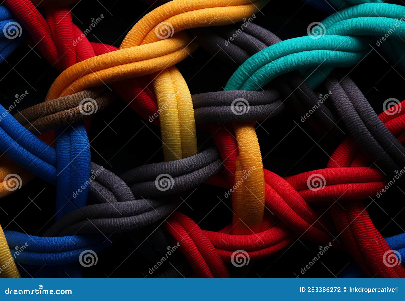 A Tangled Pile of Coloured Rope. Confusion and Thought Process Concept ...