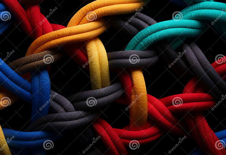 A Tangled Pile of Coloured Rope. Confusion and Thought Process Concept ...