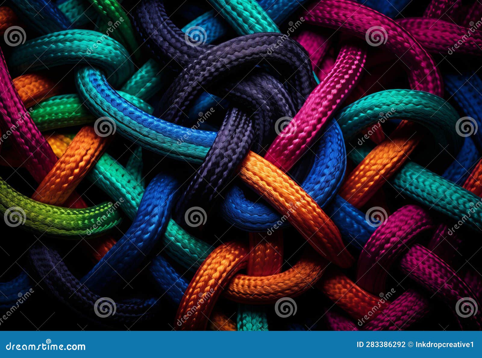 A Tangled Pile of Coloured Rope. Confusion and Thought Process Concept ...