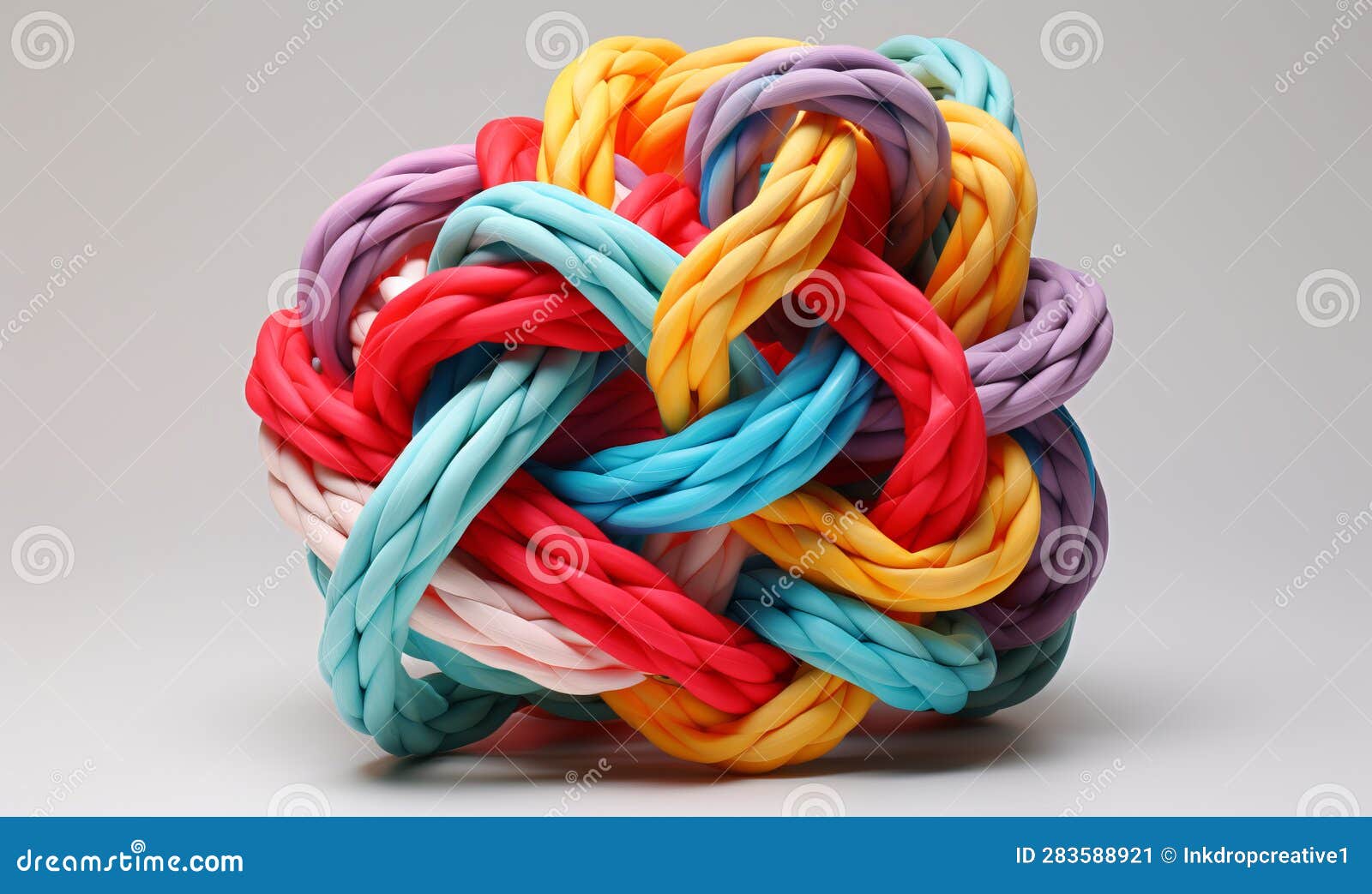 A Tangled Pile of Coloured Rope. Confusion and Thought Process Concept ...