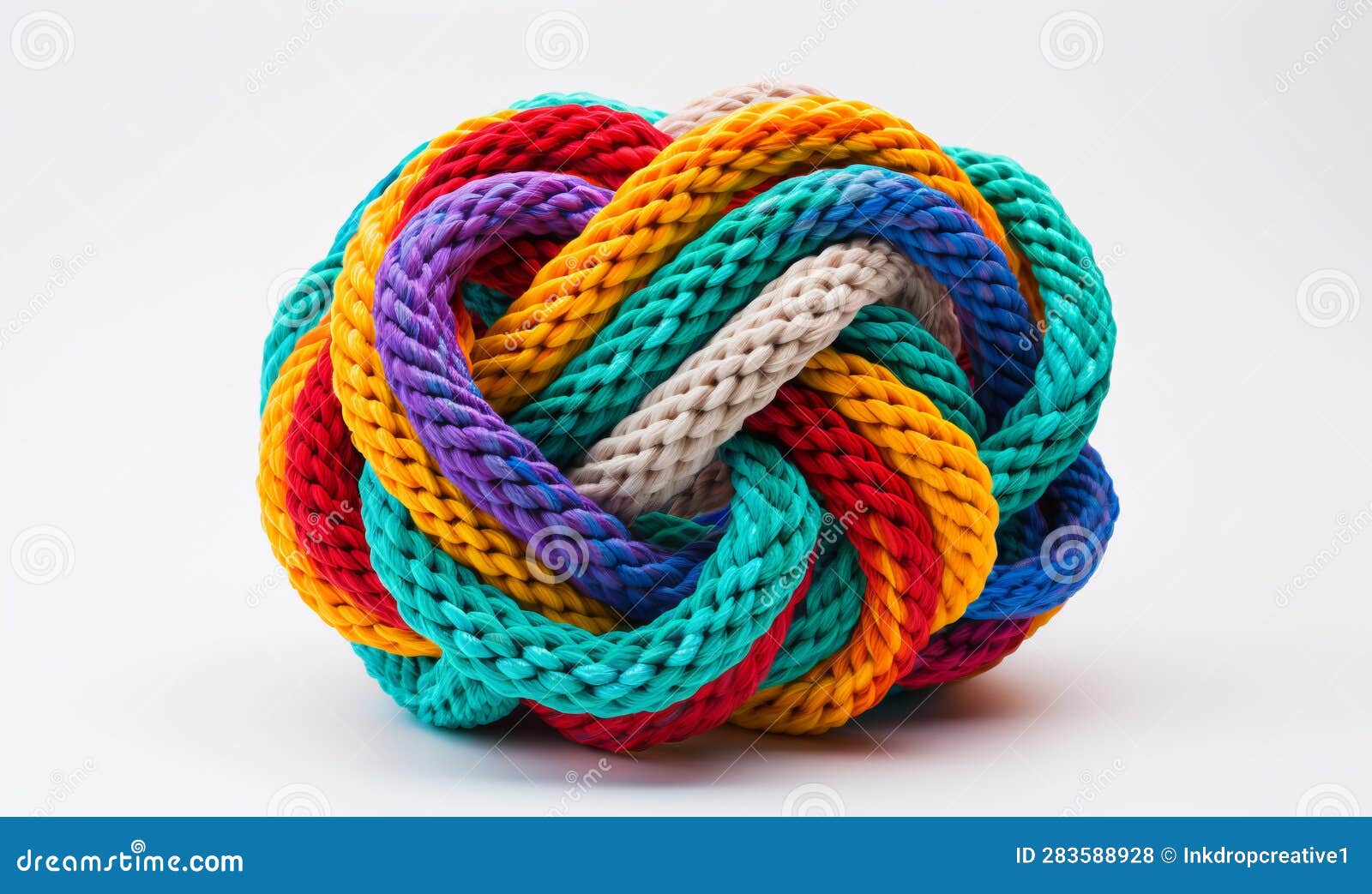 A Tangled Pile of Coloured Rope. Confusion and Thought Process Concept ...