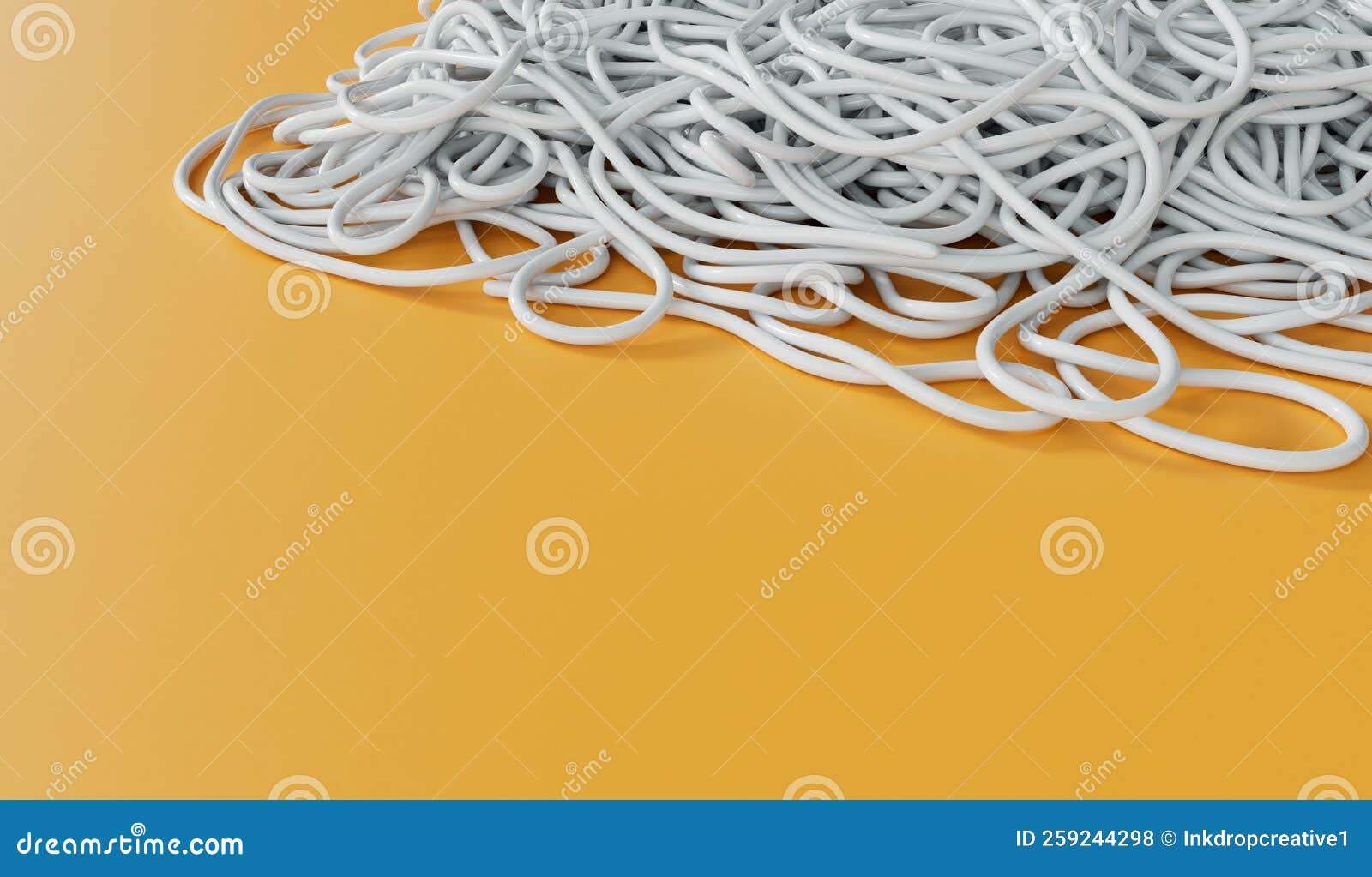 A Tangled Pile of String or Wire. Confusion and Thought Process Concept ...