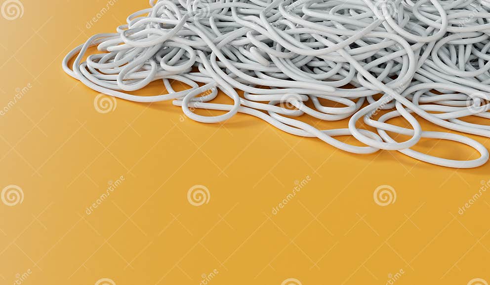 A Tangled Pile of String or Wire. Confusion and Thought Process Concept ...