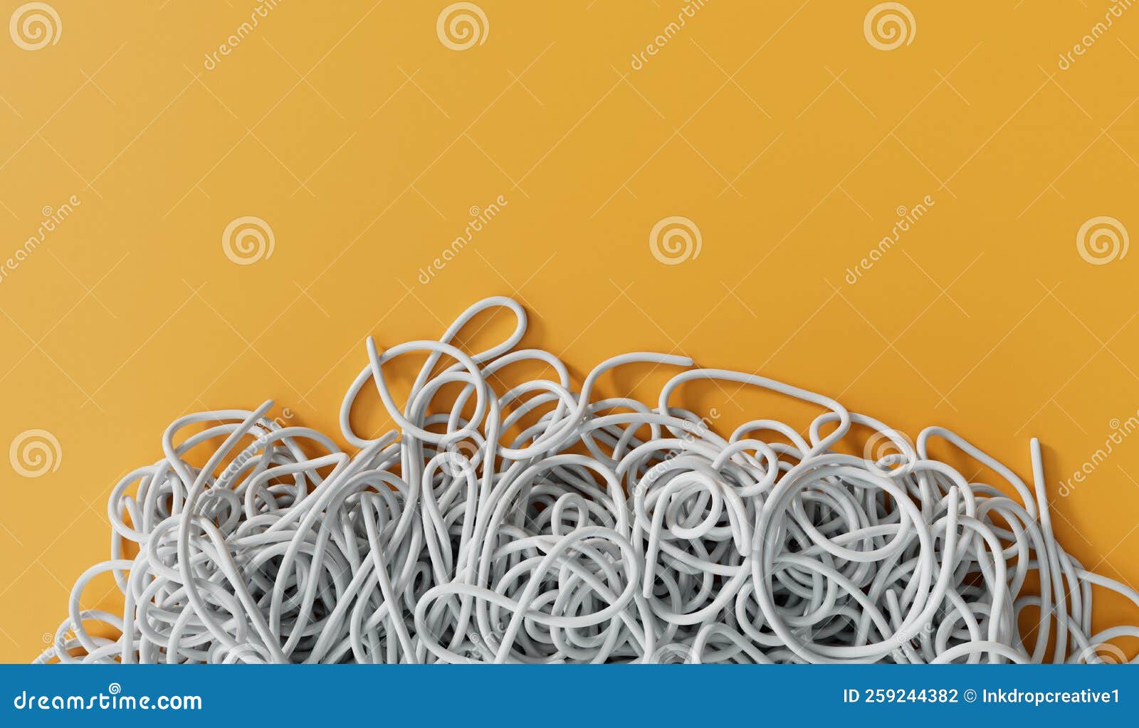 A Tangled Pile of String or Wire. Confusion and Thought Process Concept ...