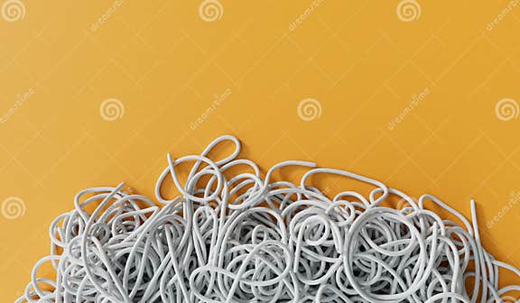 A Tangled Pile of String or Wire. Confusion and Thought Process Concept ...