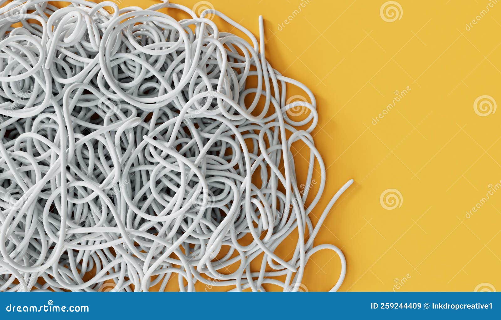 A Tangled Pile of String or Wire. Confusion and Thought Process Concept ...