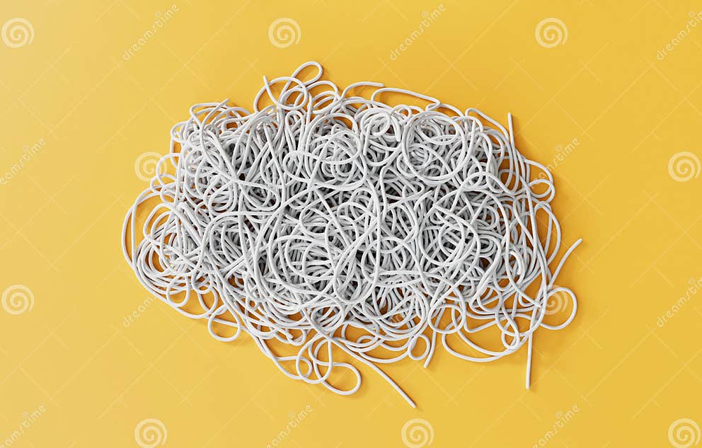 A Tangled Pile of String or Wire. Confusion and Thought Process Concept ...