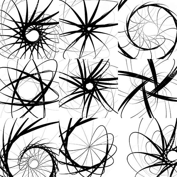 Tangled Random Curvy Lines Pattern, Geometric Element Stock Vector ...