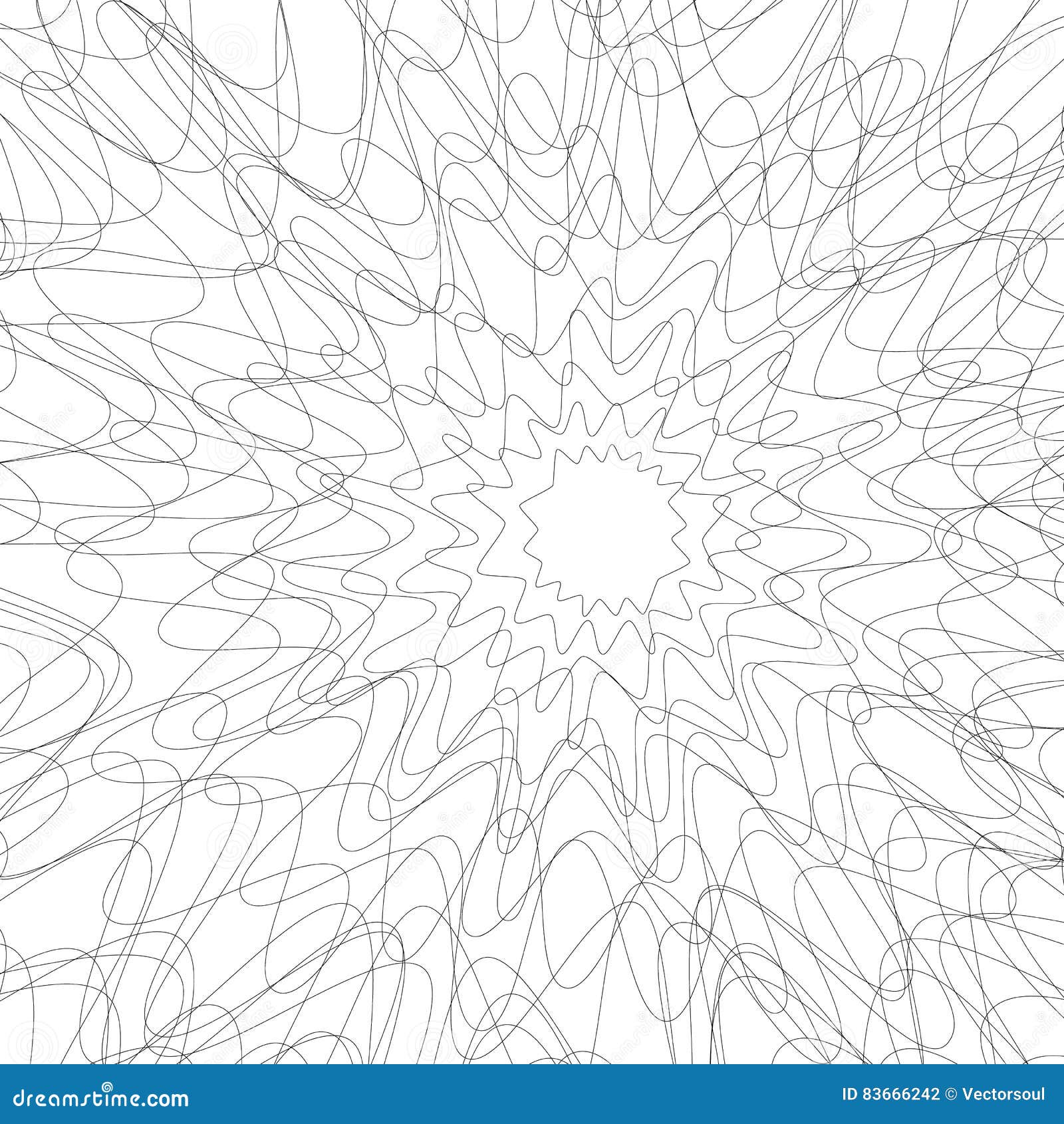 Tangled Random Curvy Lines Pattern, Geometric Element Stock Vector ...