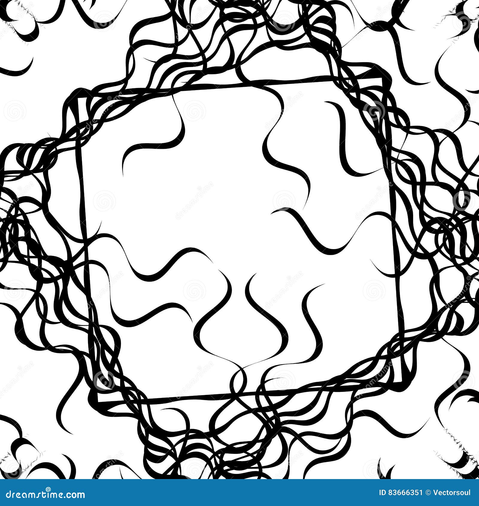 Tangled Random Curvy Lines Pattern, Geometric Element Stock Vector ...