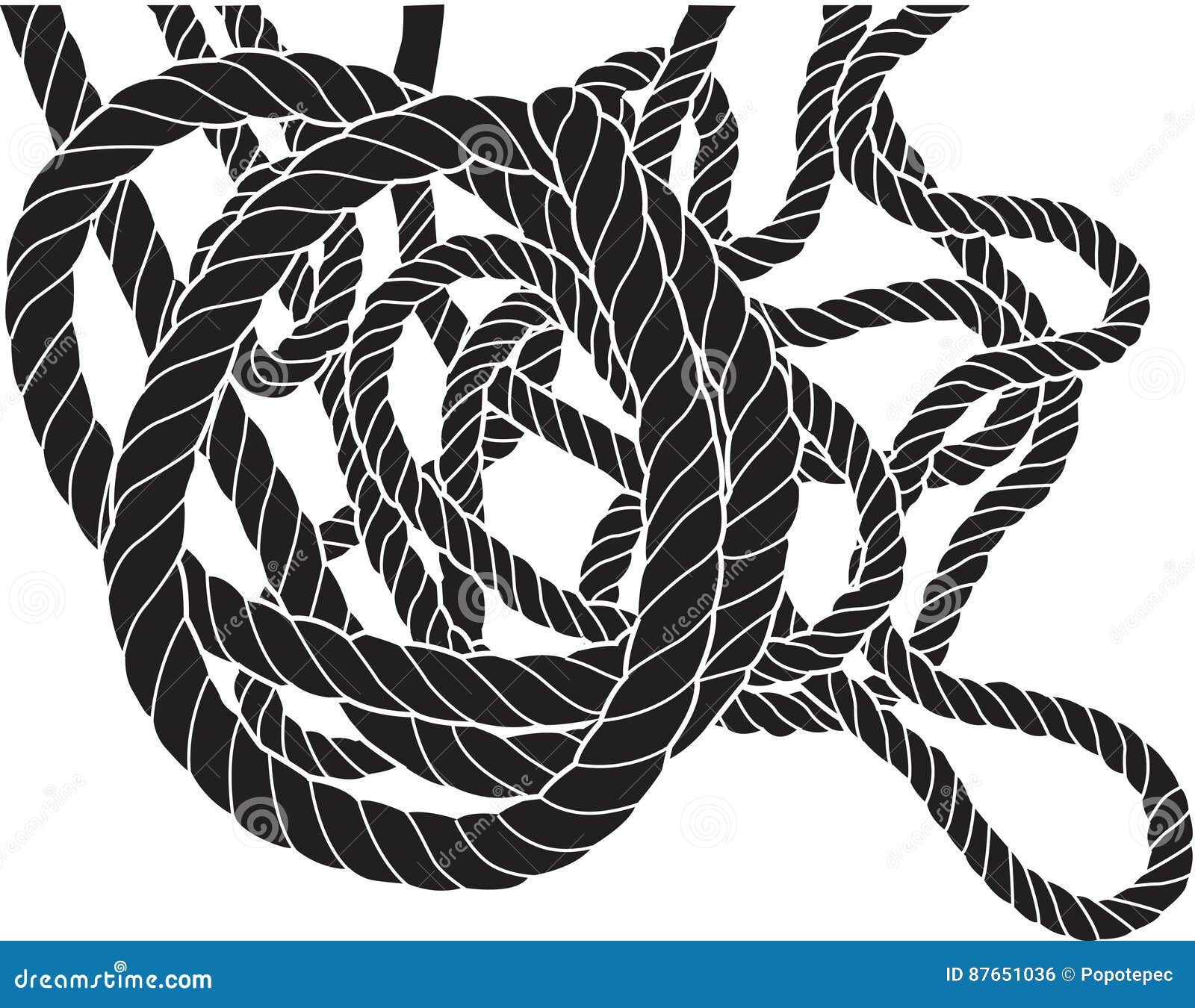Tangled rope stock vector. Illustration of string, naval - 87651036