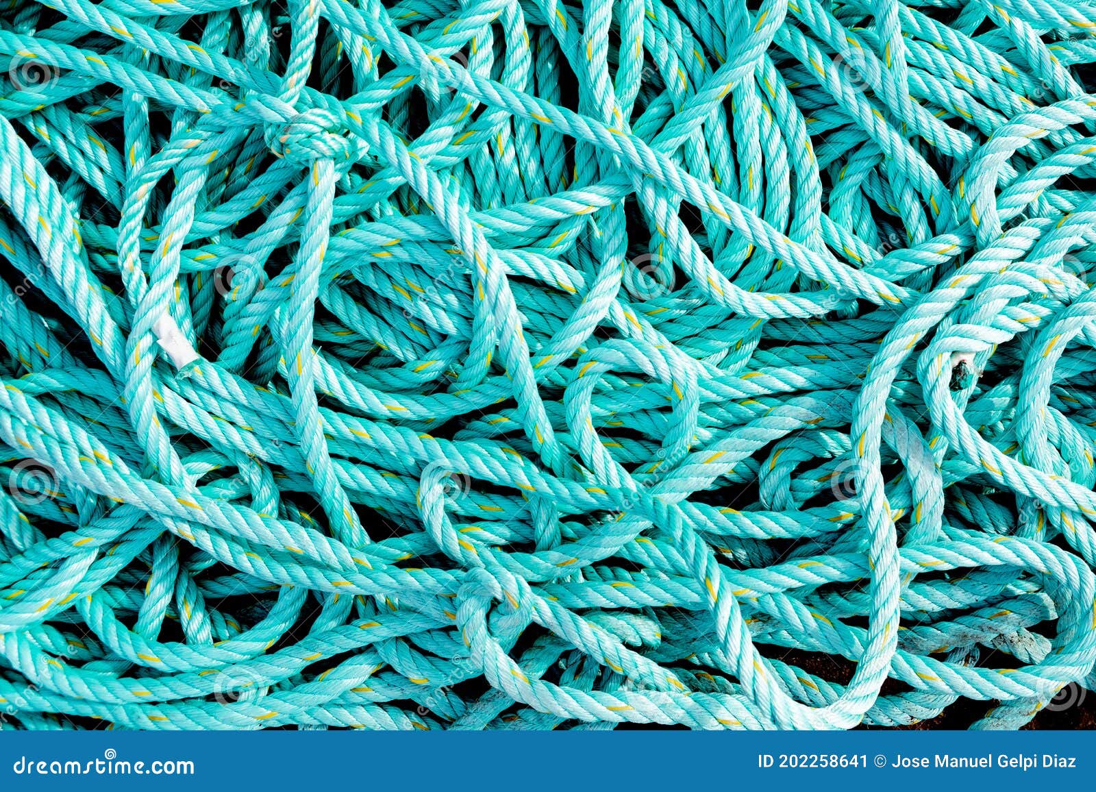 Tangled Ropes of Green Color Stock Image - Image of equipment, dock ...