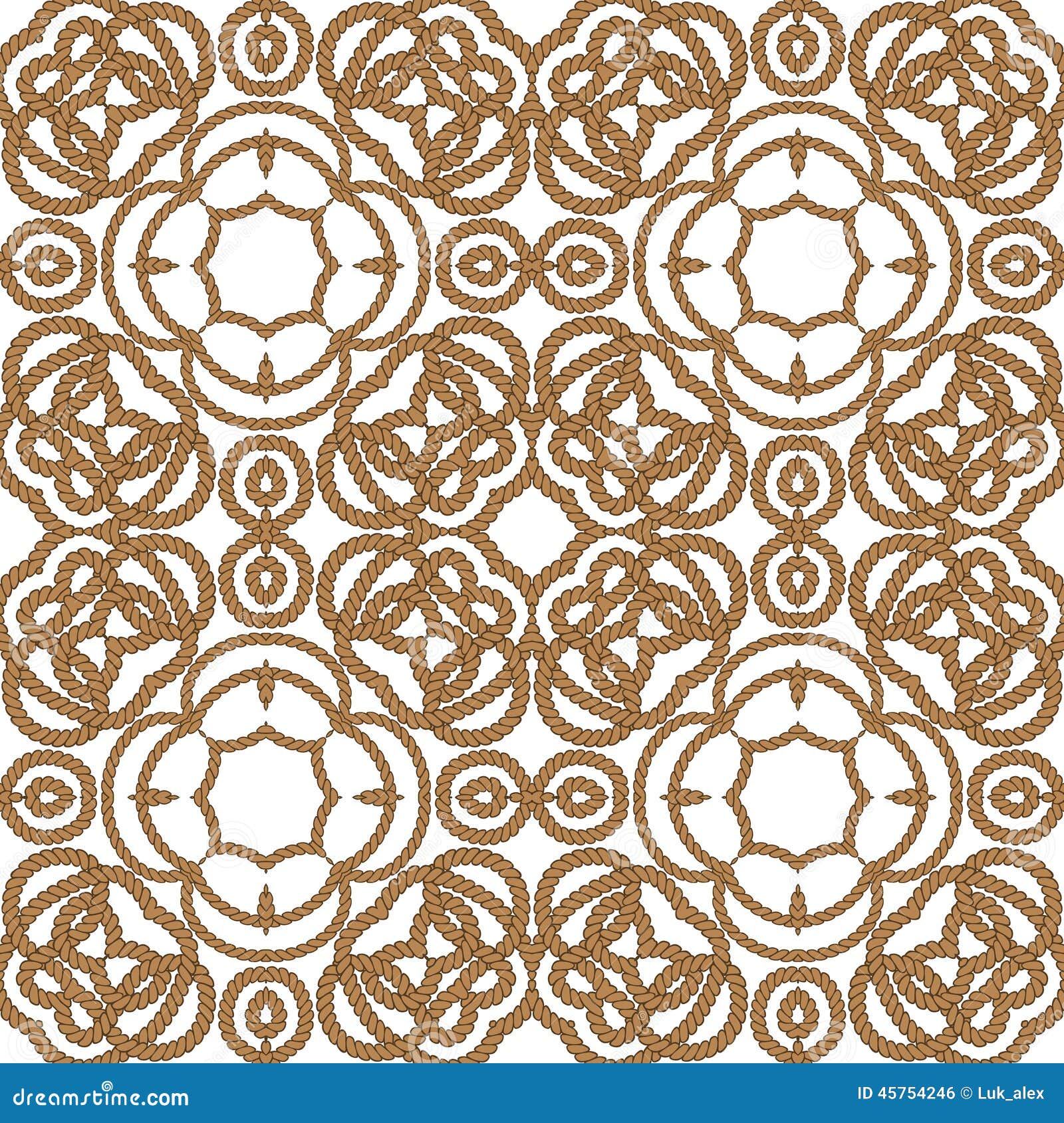 Tangled Ropes Seamless Pattern. Stock Vector - Illustration of curve ...