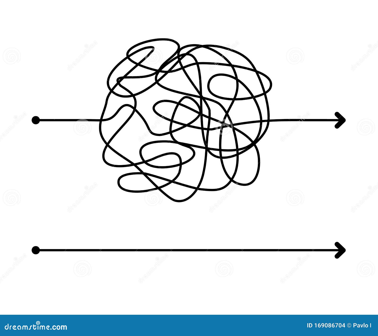 Tangled Scribble and Straight Way. Chaotic Hand Drawn Texture Stock Vector - Illustration of ...