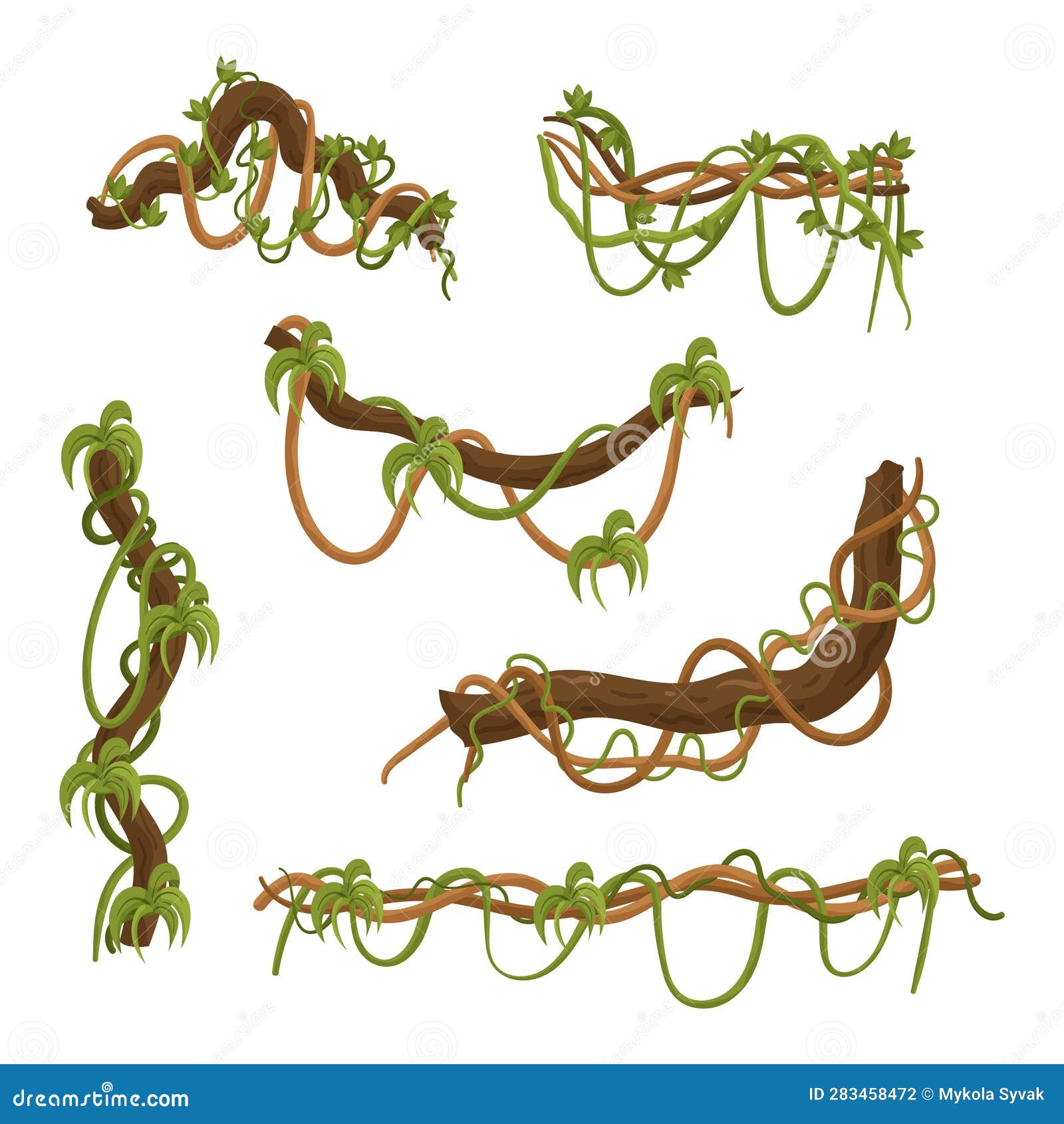 Tangled Set of Lianas, Intertwining and Climbing through the Forest ...