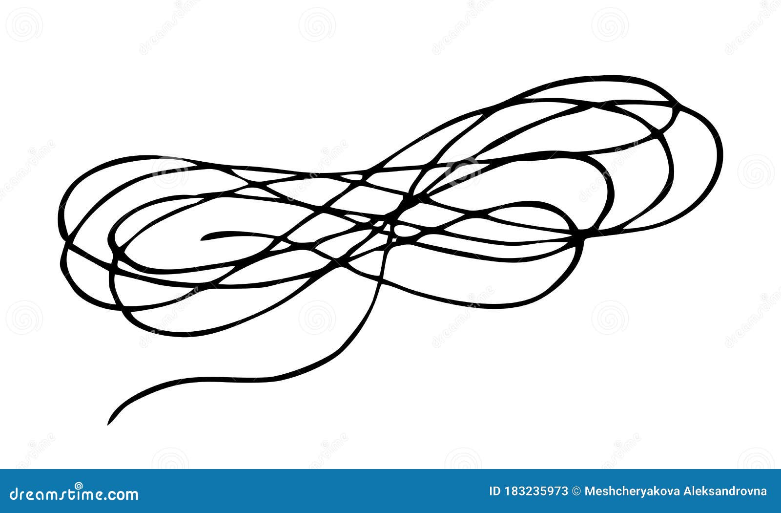 TANGLED SKEIN of THREAD in the STYLE of DOODLE Stock Illustration ...