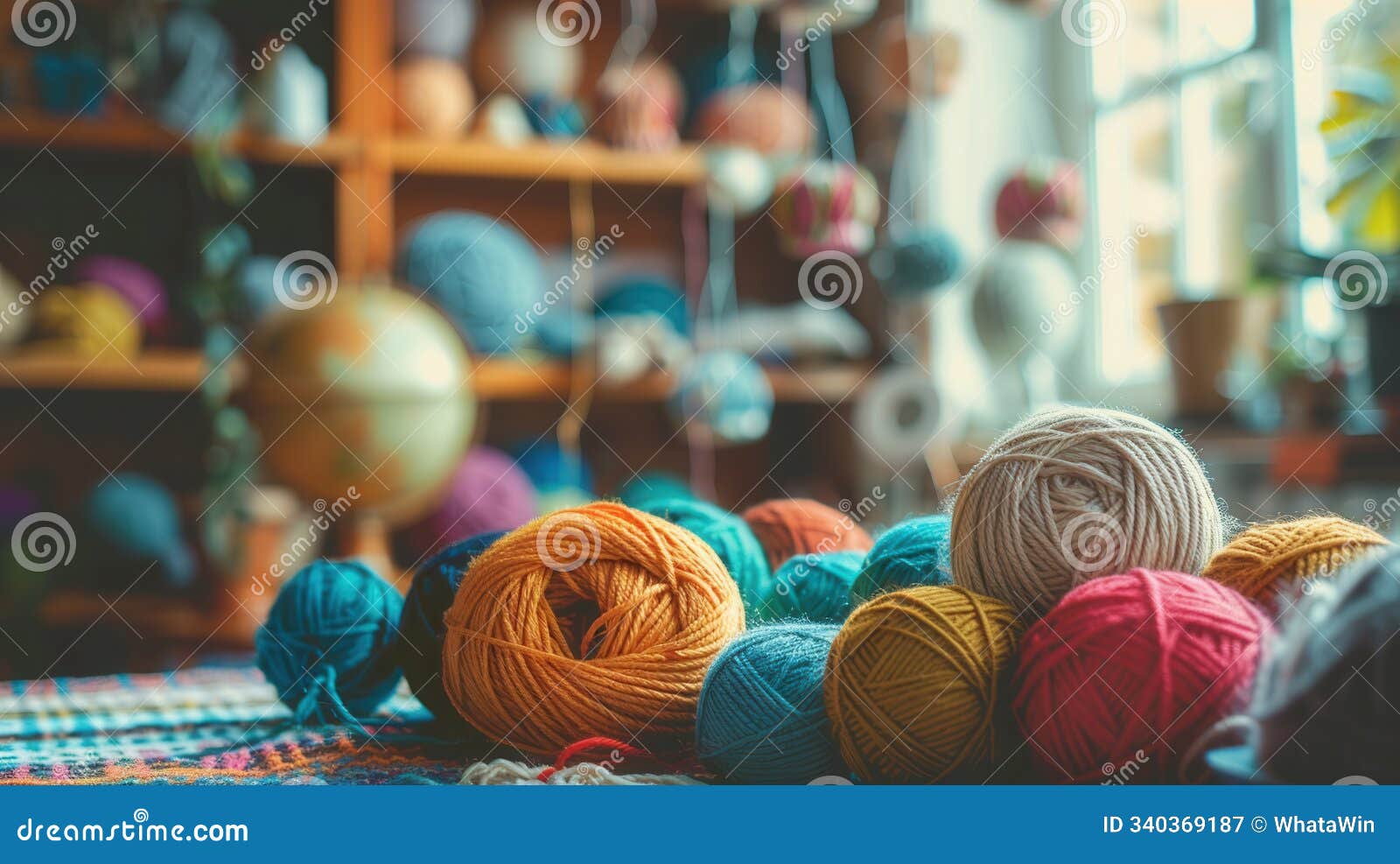 Tangled Skeins of Yarn on a Table Stock Image - Image of natural ...