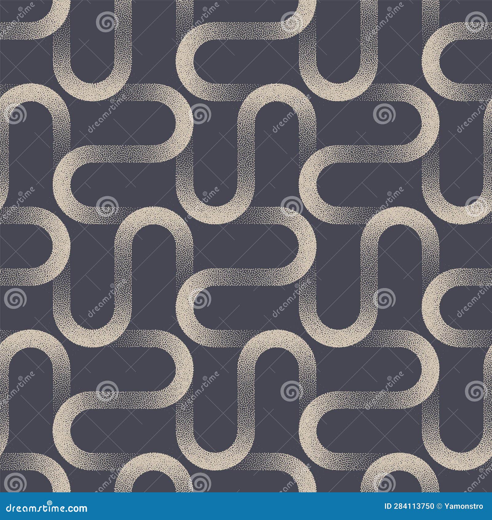 Tangled Smooth Curved Lines Seamless Pattern Vector Stipple Abstract ...