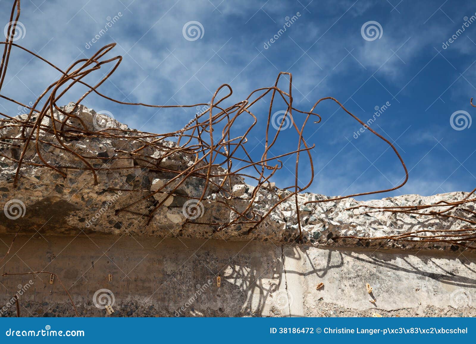 Tangled Steel Reinforcing in Broken Concrete Stock Photo - Image of ...