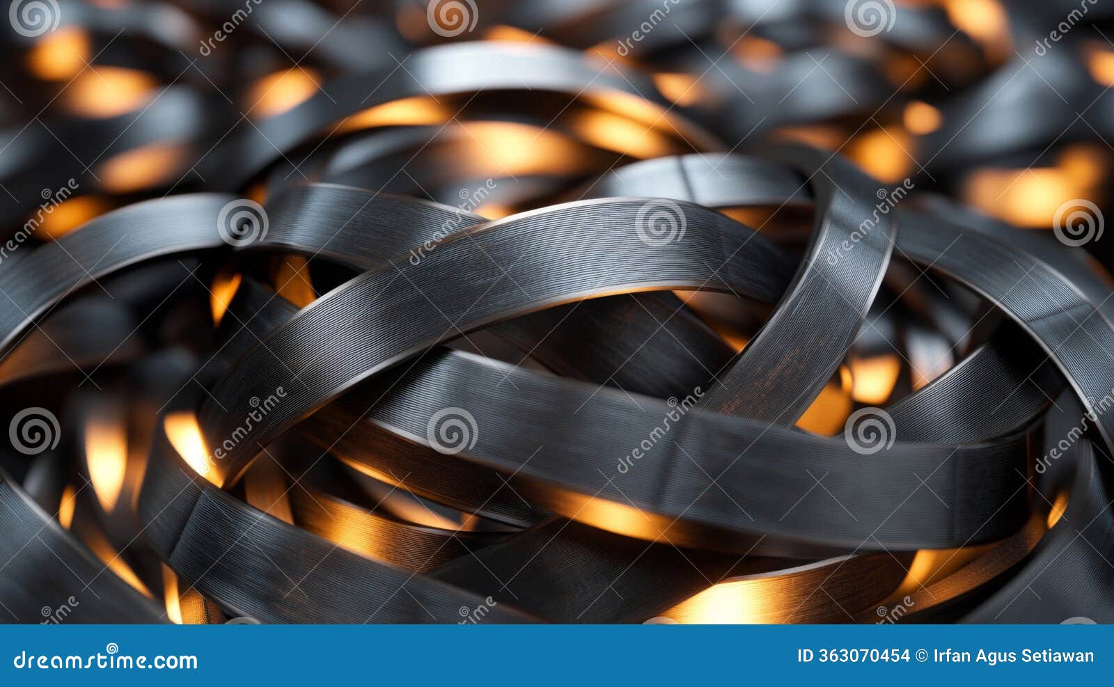 Tangled Steel Rope. Metal Cable With Black Patina Isolated On White ...