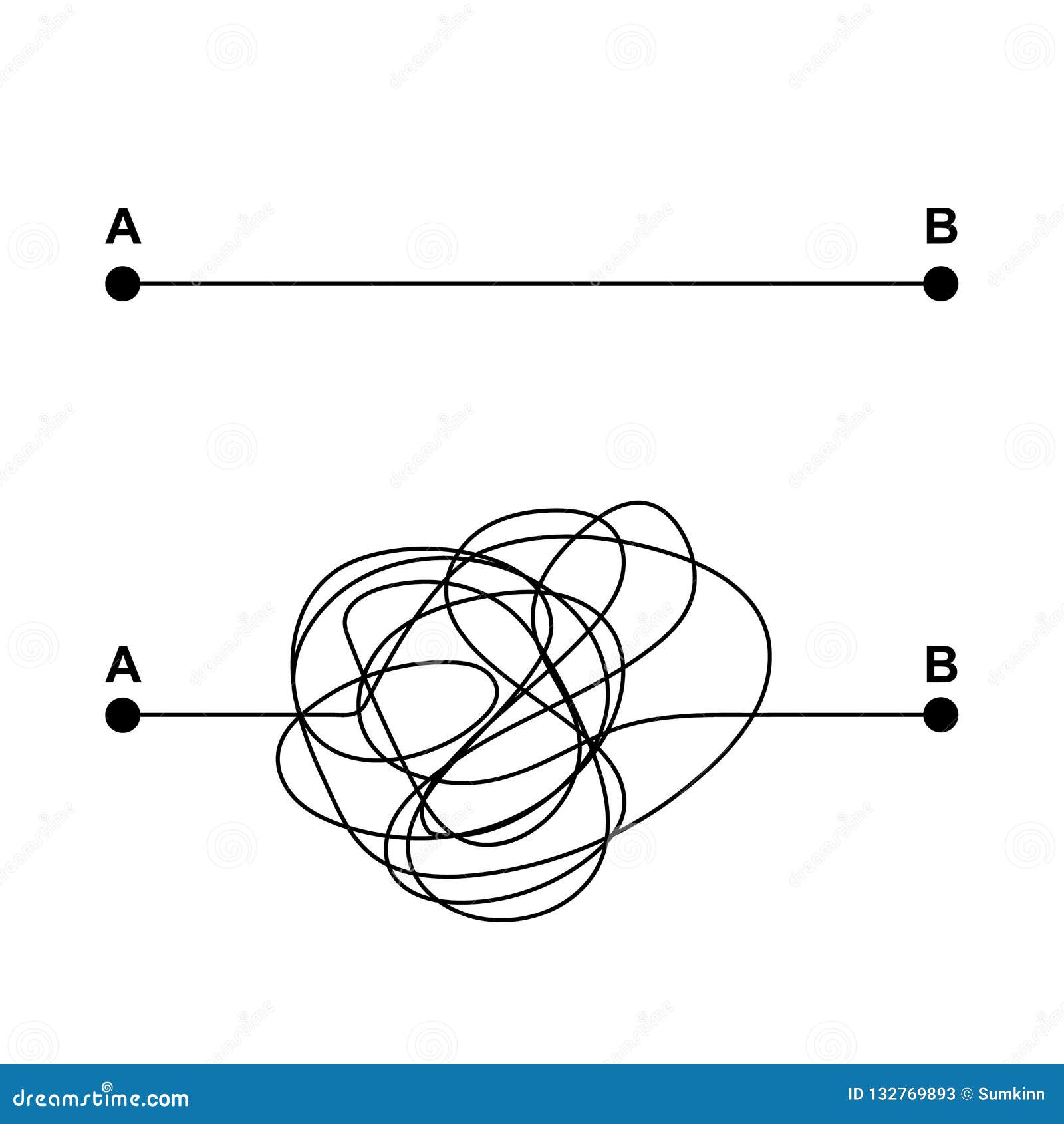 Path From Point To Point In Different Styles, Road Tracking, Trace The ...