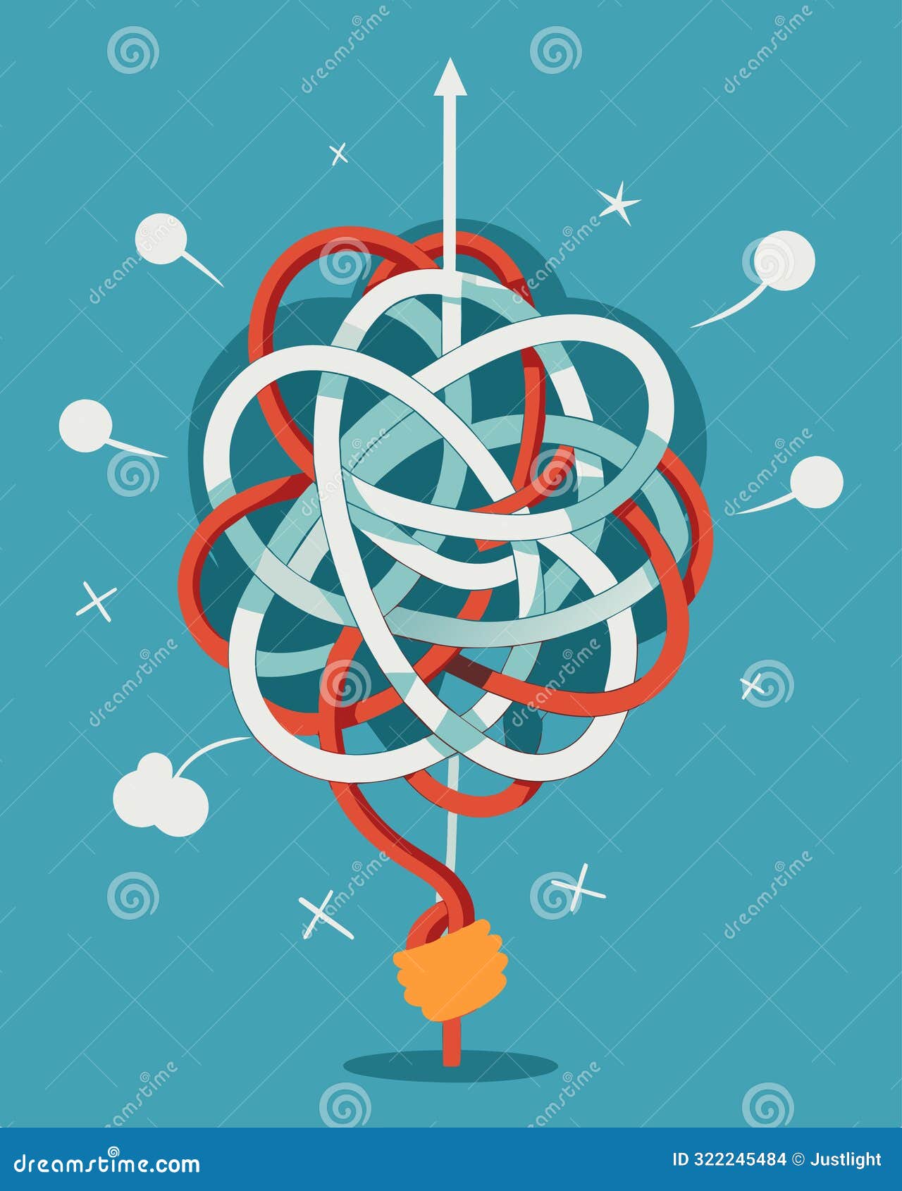 A Tangled String Being Untangled Representing the Organization and ...