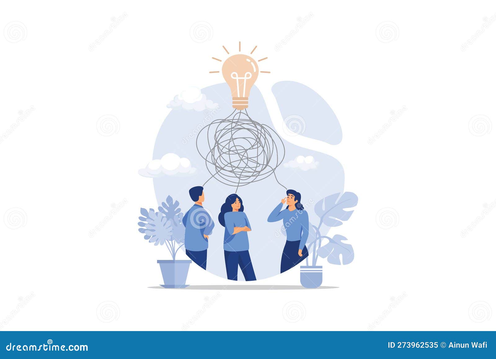 Tangled Tangle Untangled On Face Vector Illustration | CartoonDealer ...