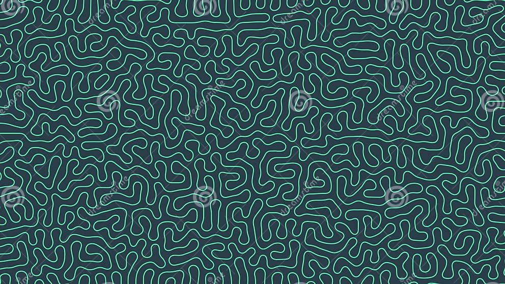 Tangled Thin Turquoise Lines Vector Abstract Background Psychedelic ...