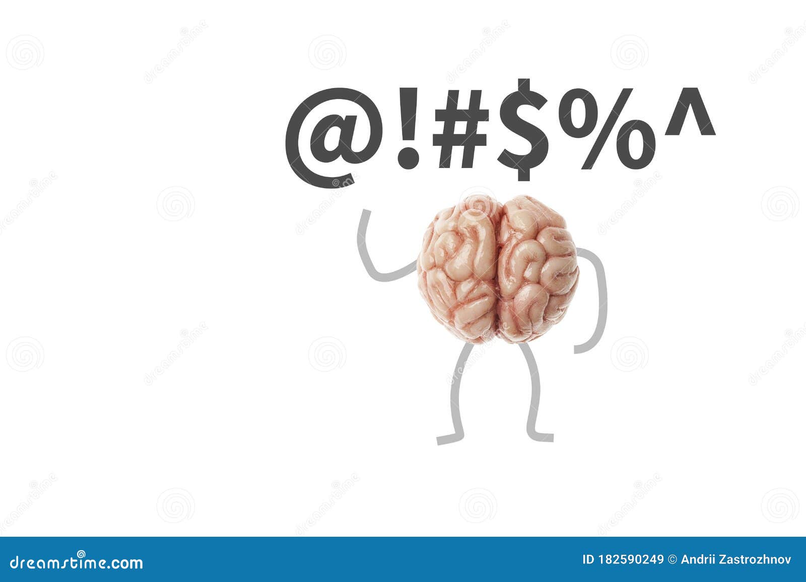 Tangled Thoughts in Human Brain Isolated on White Background. Confusion ...