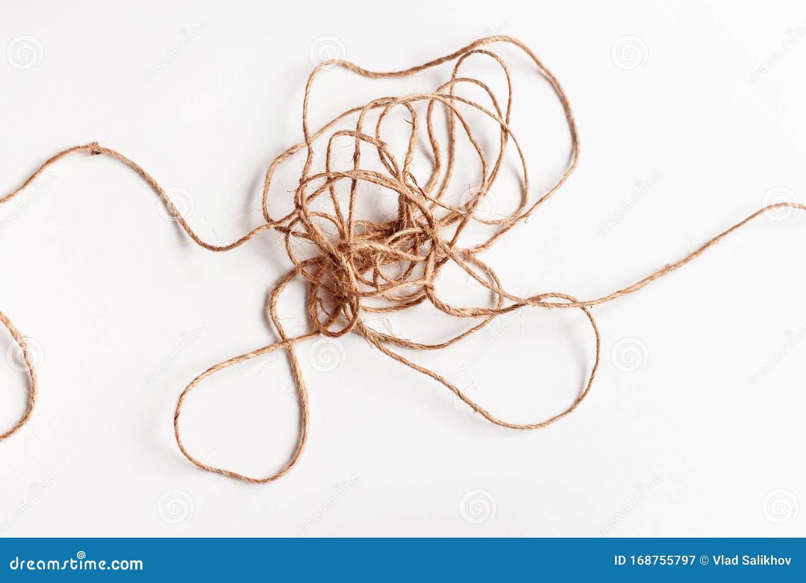 Tangled Thread Isolated on White Illustrating Concepts of Complex ...
