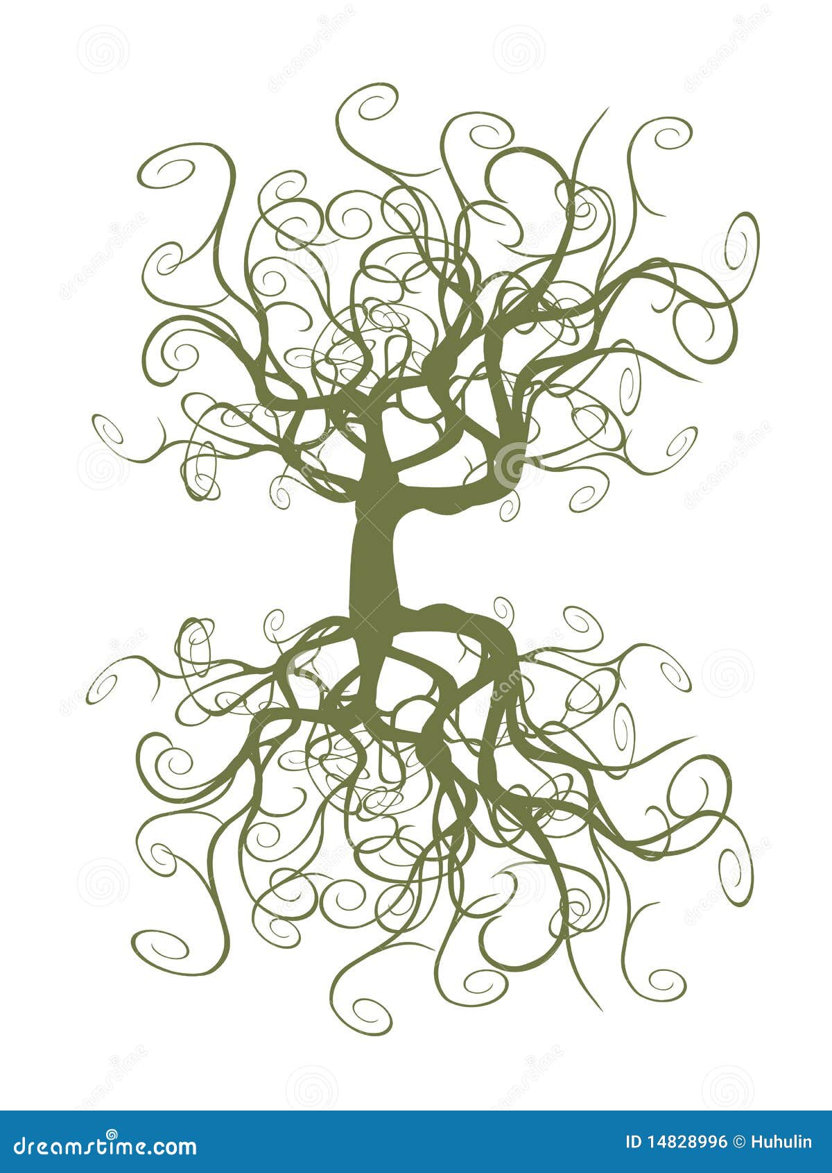 Tangled tree stock vector. Illustration of isolated, plant - 14828996